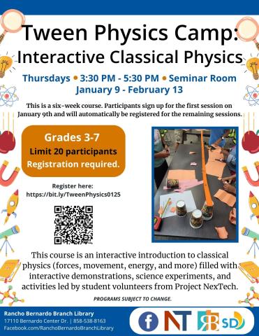TWEEN PHYSICS CAMP: Interactive Classical Physics | San Diego Public Library